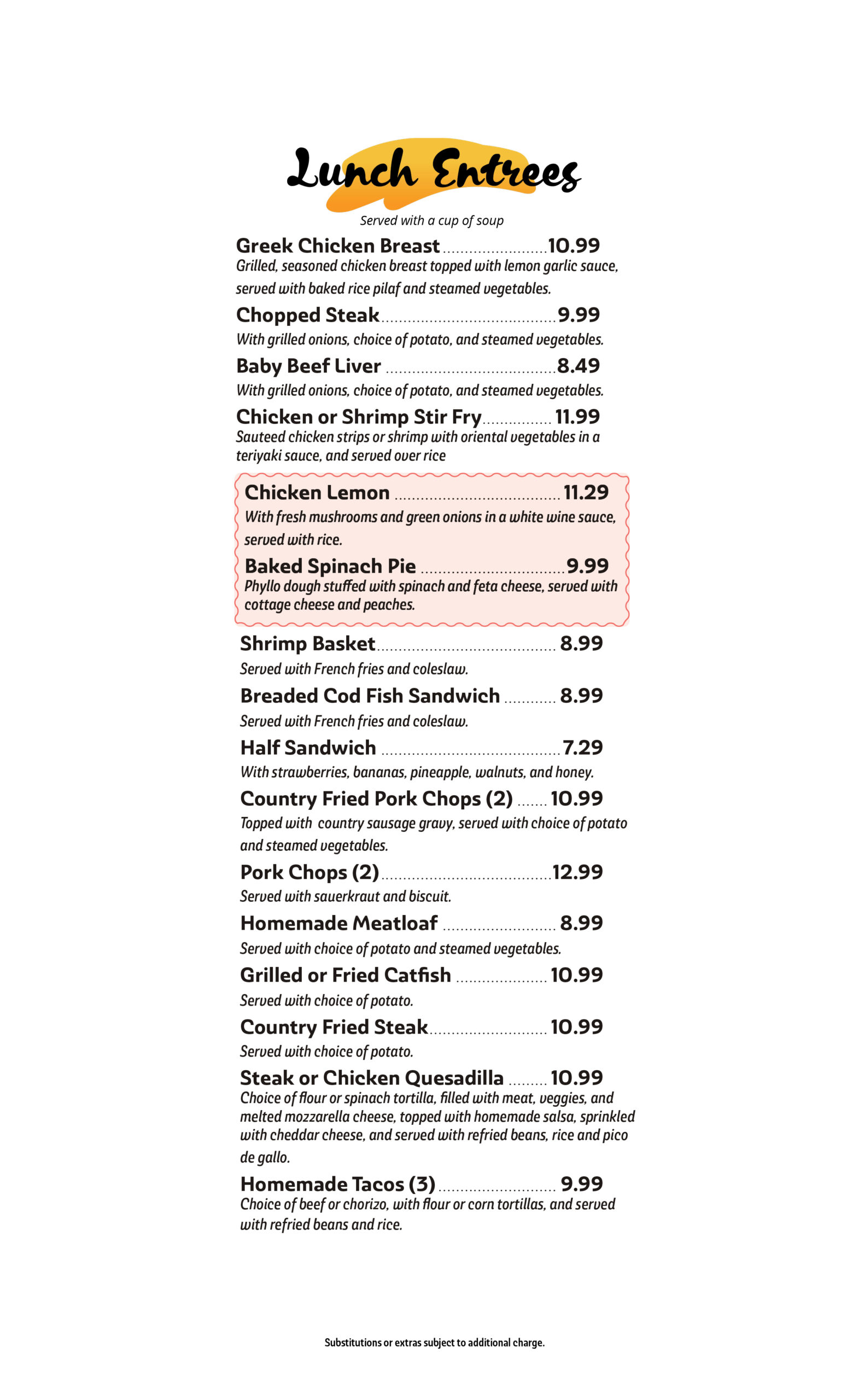 Menu - Sophia's Famous Pancakes